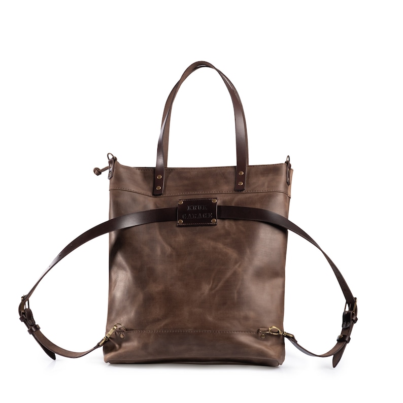 Convertible Tote Backpack Leather Tote Bag Laptop Bag for - Etsy