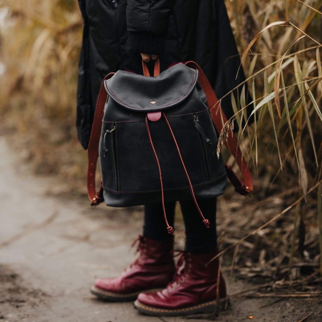 Women's Backpack Leather Backpack With Padded Back-panel Ladies Purse ...