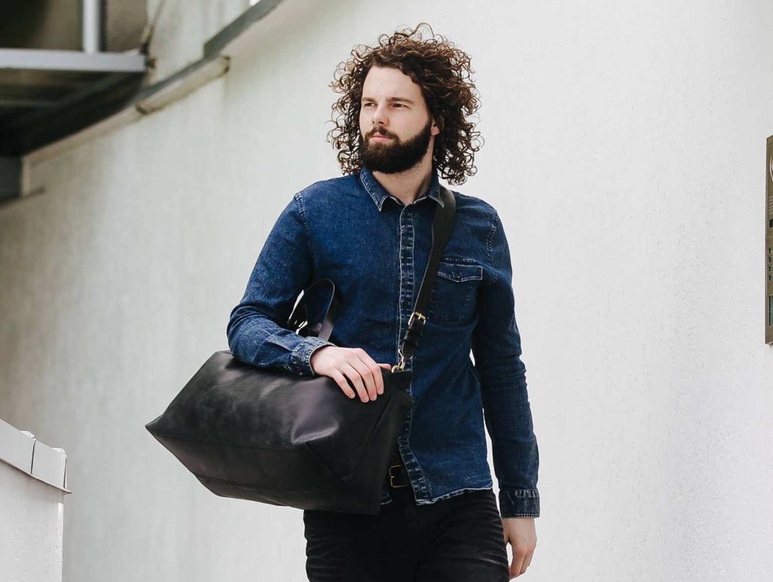 Leather Duffle Bag by Kruk Garage Travel Bag Weekender Bag | Etsy