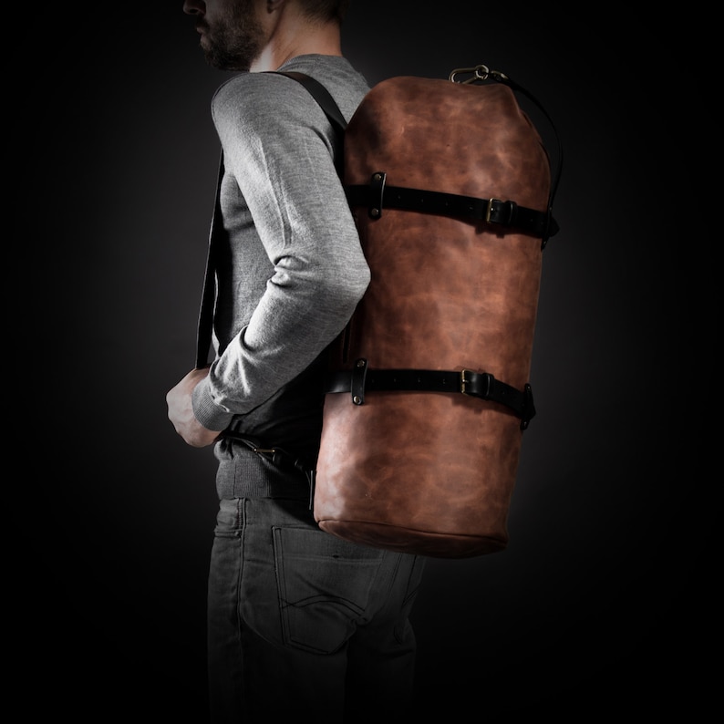 Top Load Duffle Bag Duffle-pack Travel Bag Leather Men's - Etsy