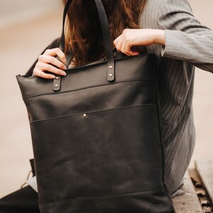 Convertible Tote Backpack Leather Tote Bag Laptop Bag for | Etsy