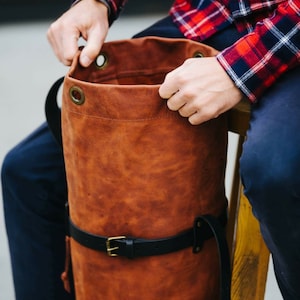 Top Load Duffle Bag Duffle-pack Travel Bag Leather Men's - Etsy