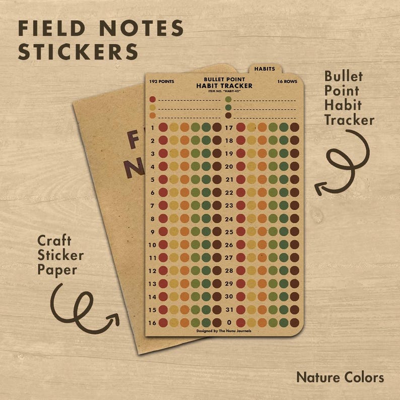 Bullet Point Habit Tracker - for Field Notes - Etsy