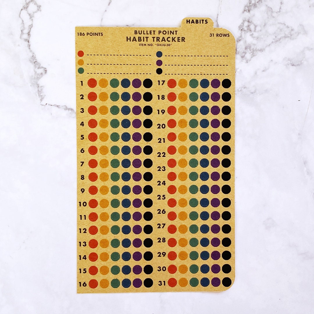 Bullet Point Habit Tracker for Field Notes - Etsy