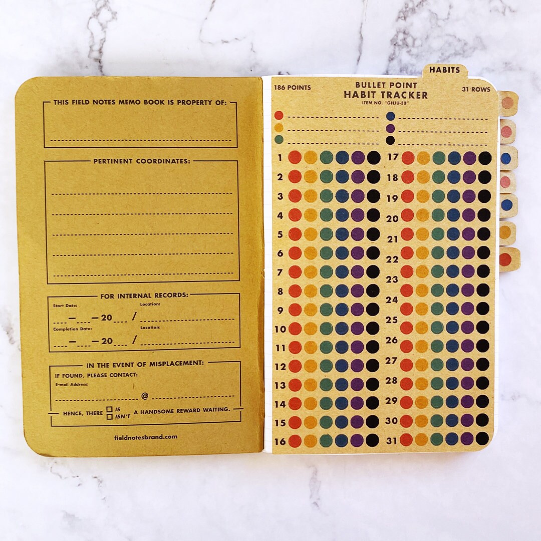 Bullet Point Habit Tracker for Field Notes - Etsy