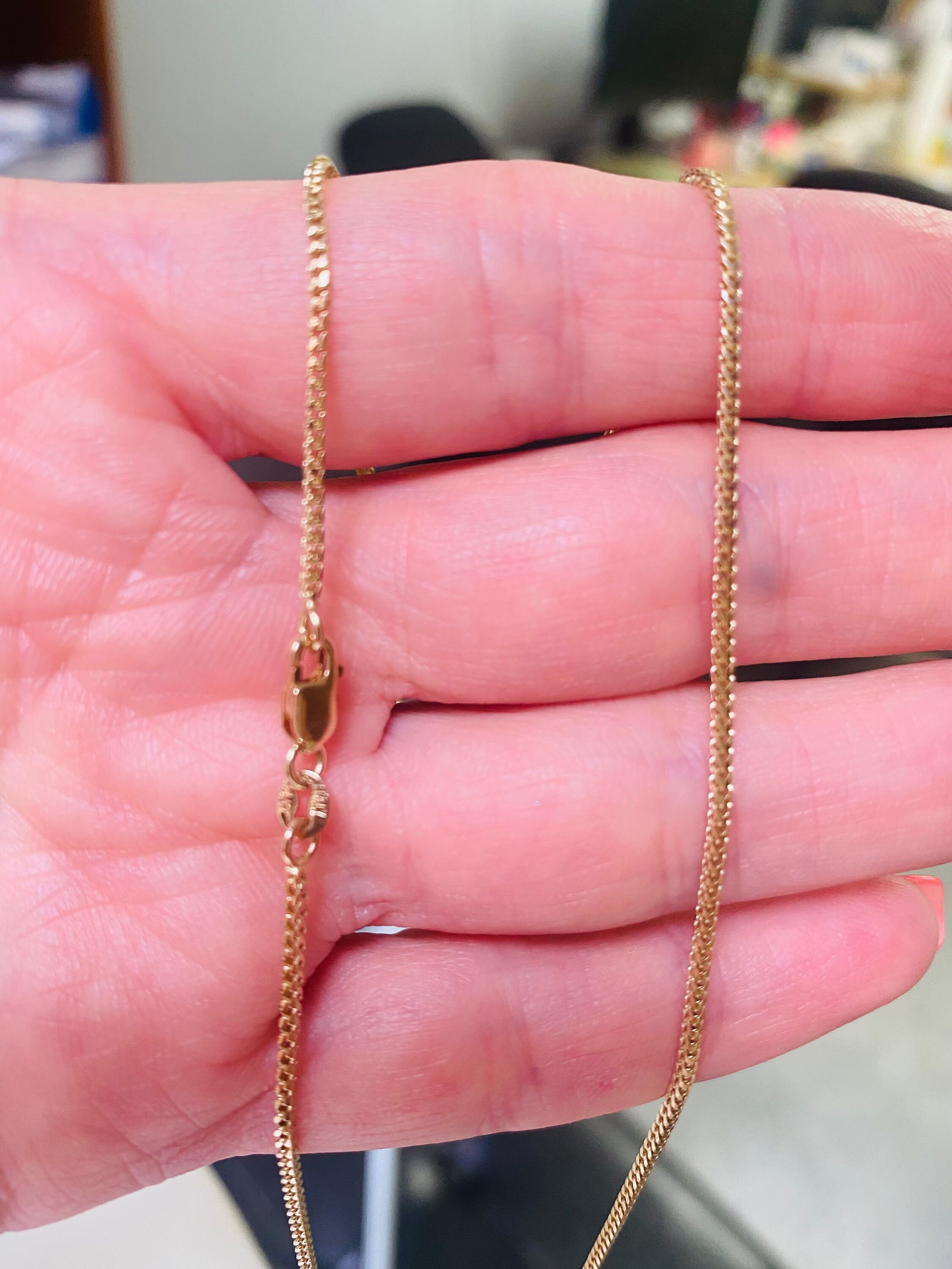 14K Solid Gold Snake Chain Necklace 1.3 Mm Thin Delicate - Etsy
