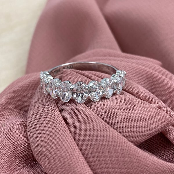 Oval Eternity Lab Created Diamond Band - Etsy