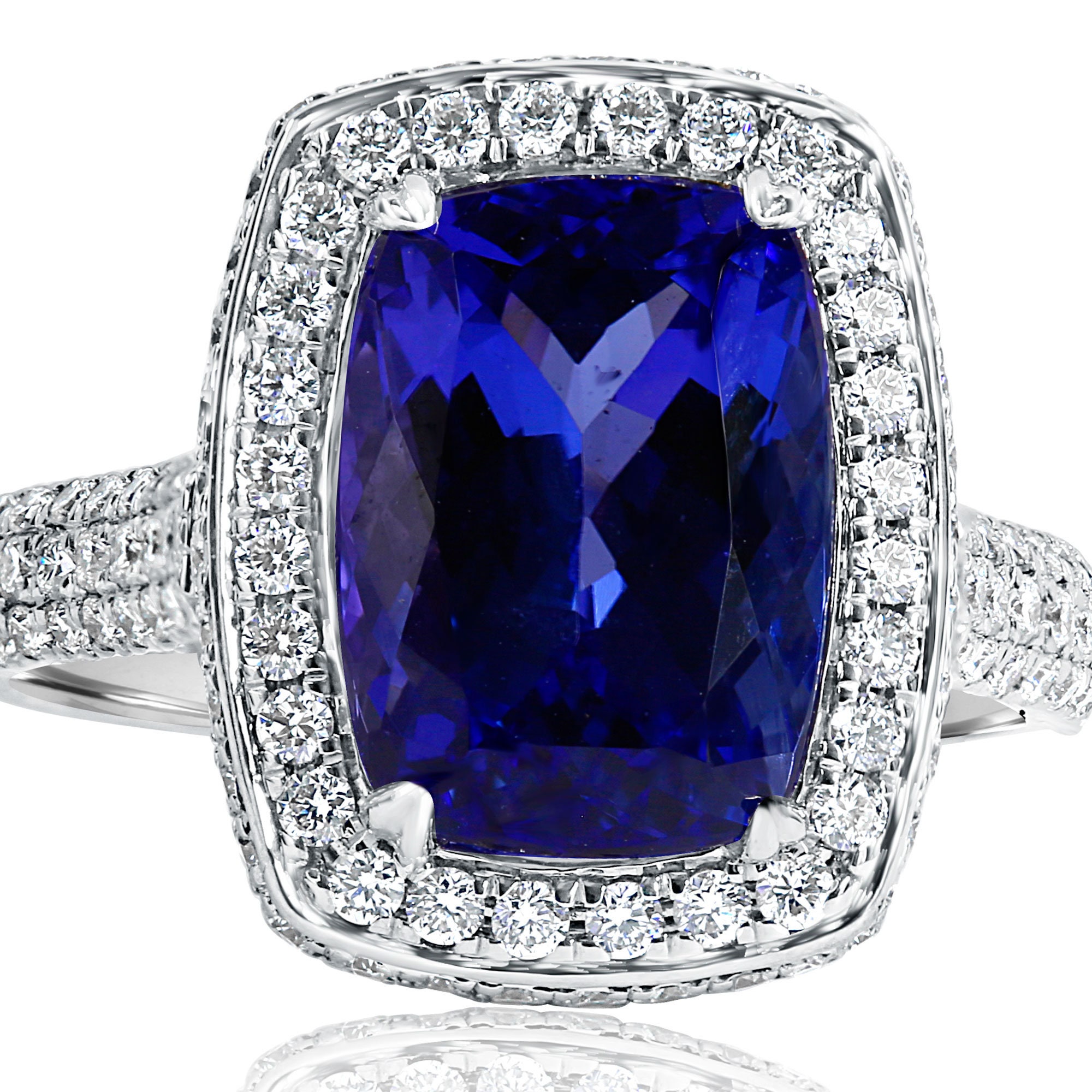 GIA Certified 5.75 Ct Tanzanite Diamond Ring Natural Bluish | Etsy