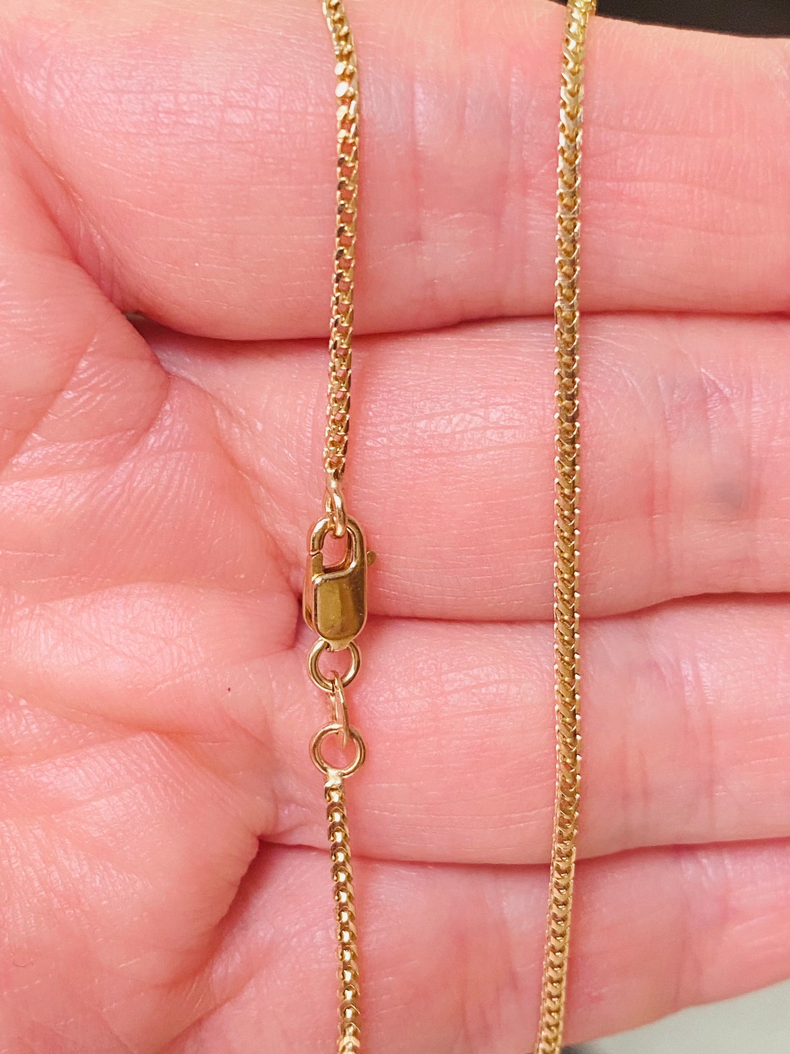14K Solid Gold Snake Chain Necklace 1.3 Mm Thin Delicate - Etsy