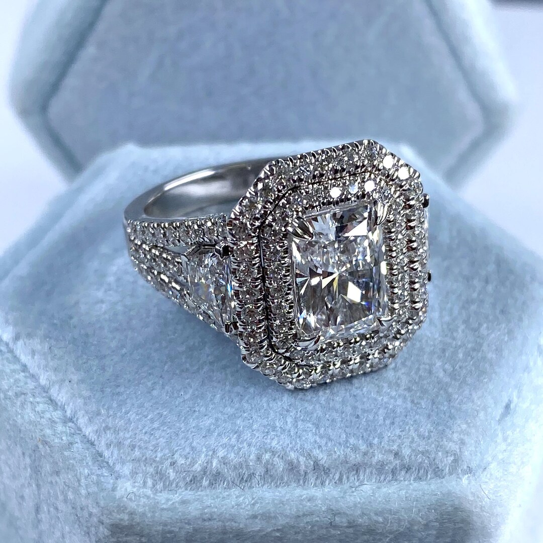 Radiant Cut GIA 2.06 CT D-VVS2 Lab Grown Diamond Engagement Ring, 4.02 ...