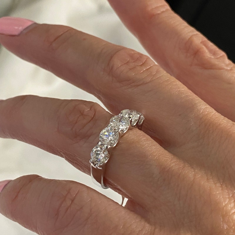 5 Diamond Ring - Etsy