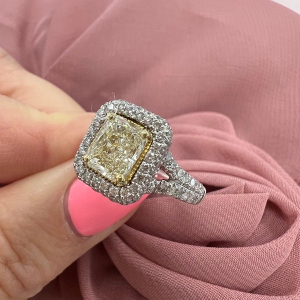 Micro Pave Radiant Diamond Engagement Ring - Etsy