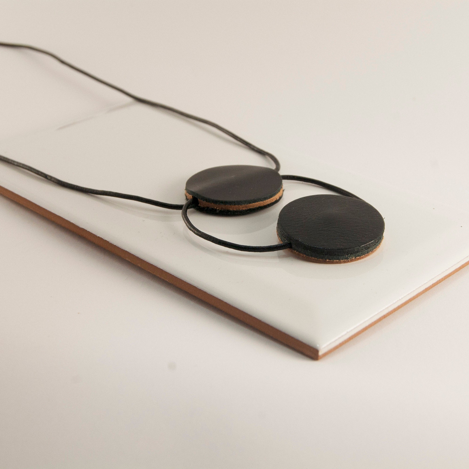 Long Necklace Adjustable Necklace Simple Necklace Leather - Etsy