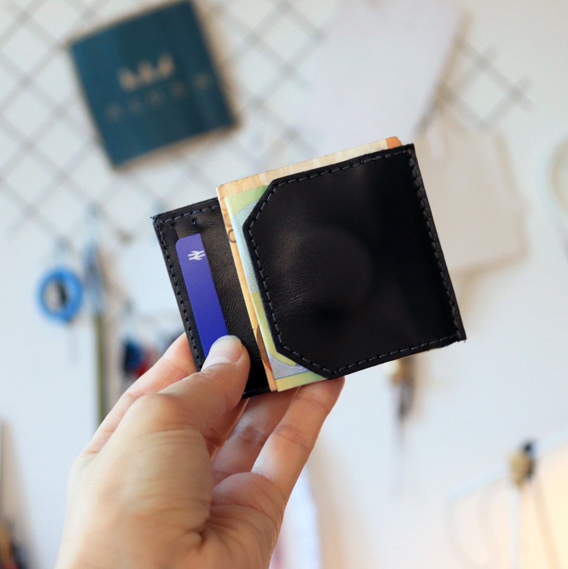 Personalized Slim Front Pocket Wallet Minimalist Leather | Etsy