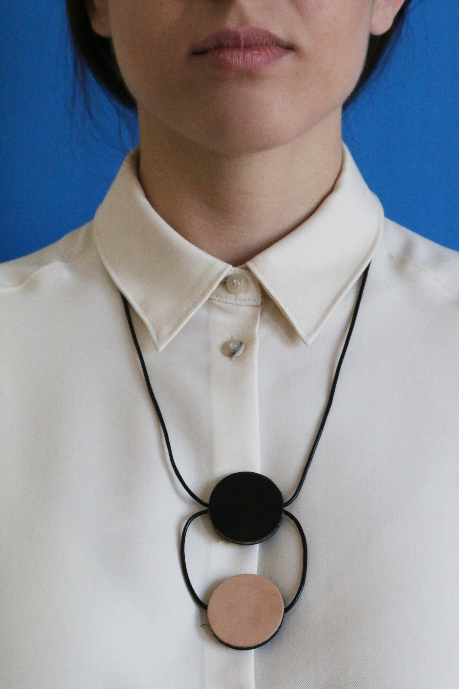 Long Necklace Adjustable Necklace Simple Necklace Leather - Etsy