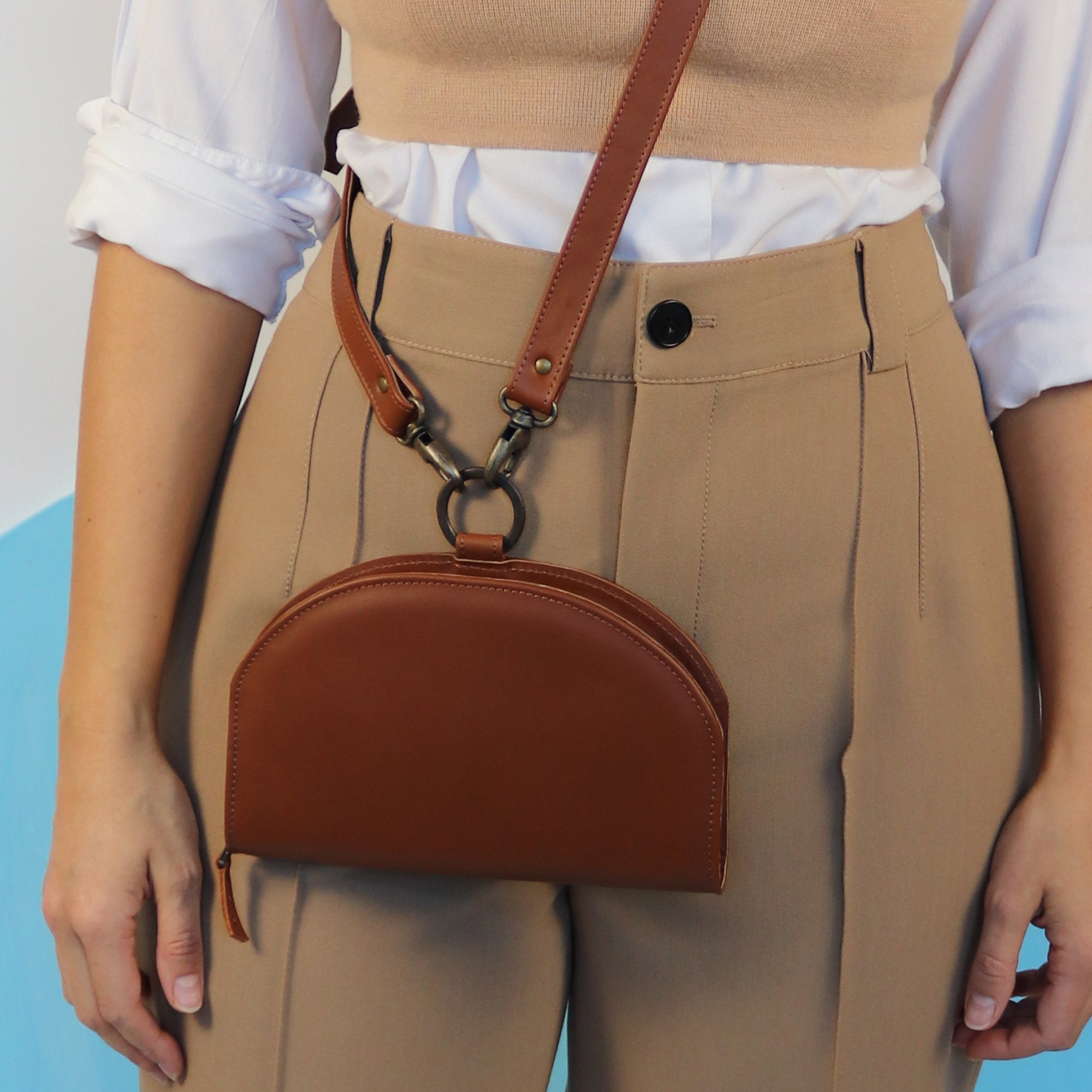 Brown Small Crossbody Bag, Brown Leather Bag, Women's Leather Bag ...