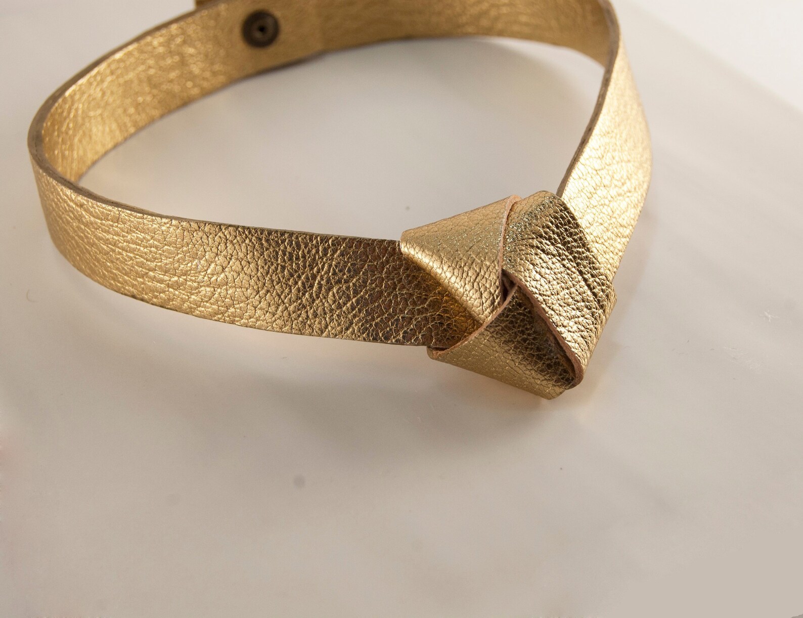 Gold Leather Choker, Locking Collar, Bib Gold Necklace, Leather Collar ...