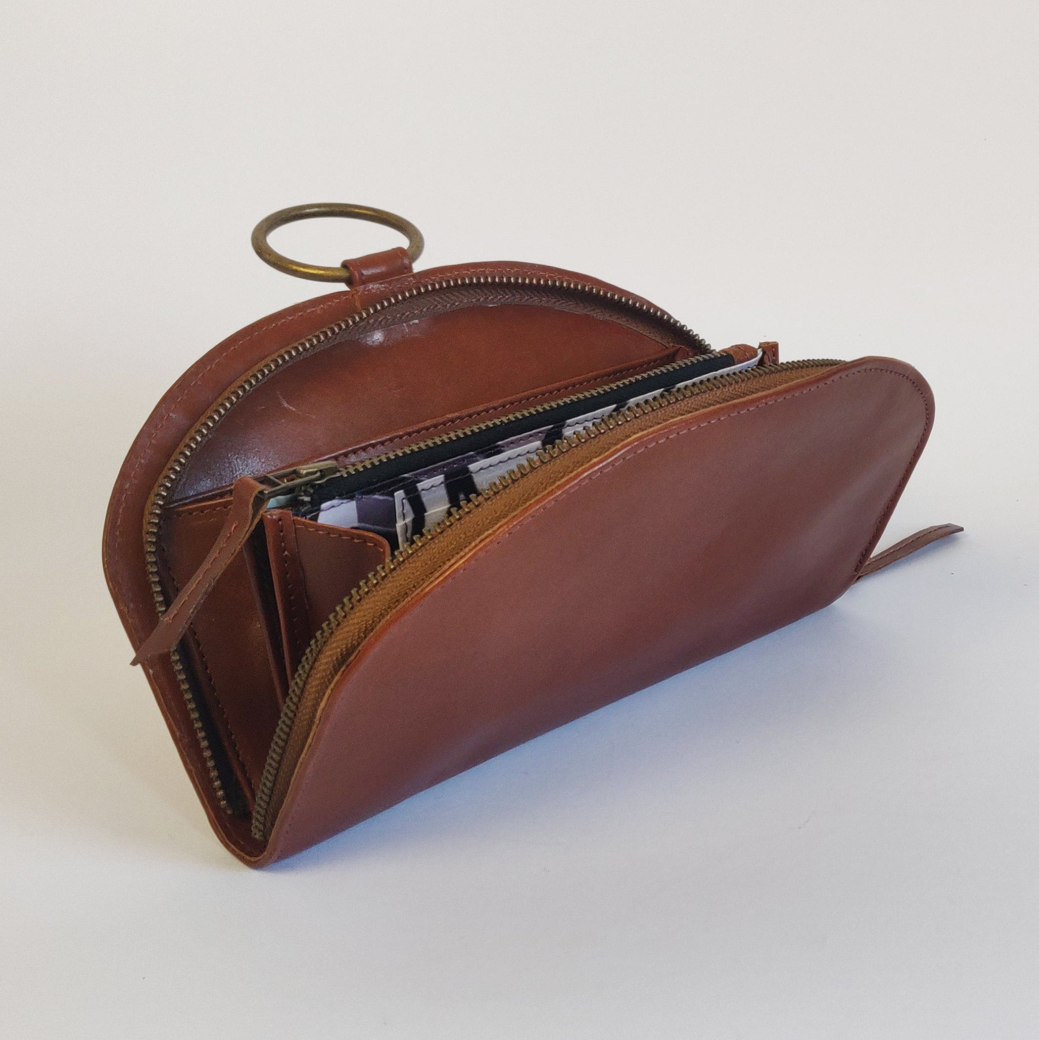 Half circle wallet everyday purse Belt bag Hip Bag Leather | Etsy