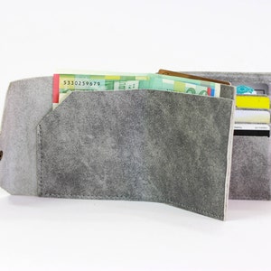 Silver Leather Wallet, Men's Leather Wallet, Minimalist Wallet, Silver ...