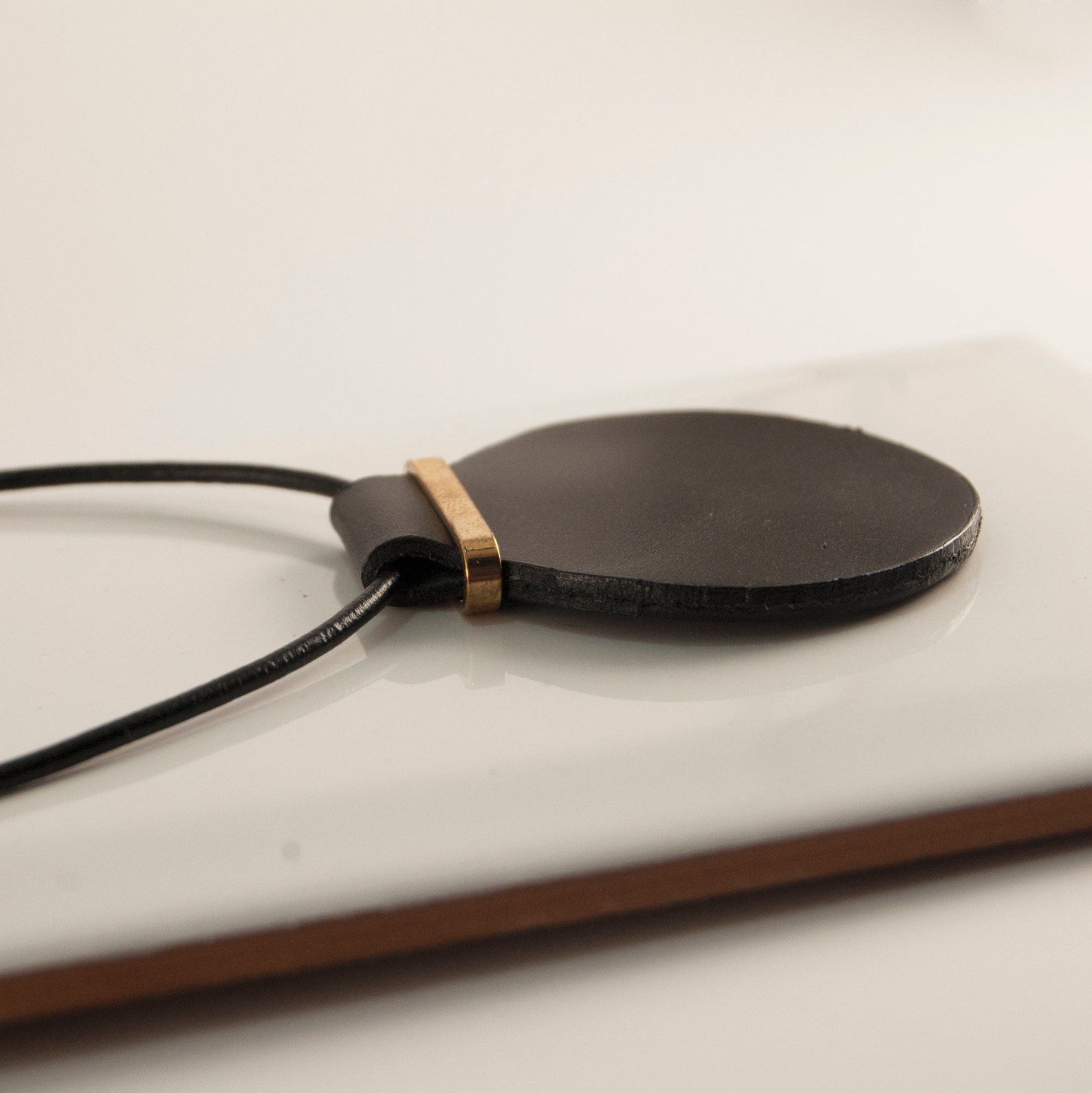 Black Leather Necklace Handmade Black Leather Accessory for | Etsy