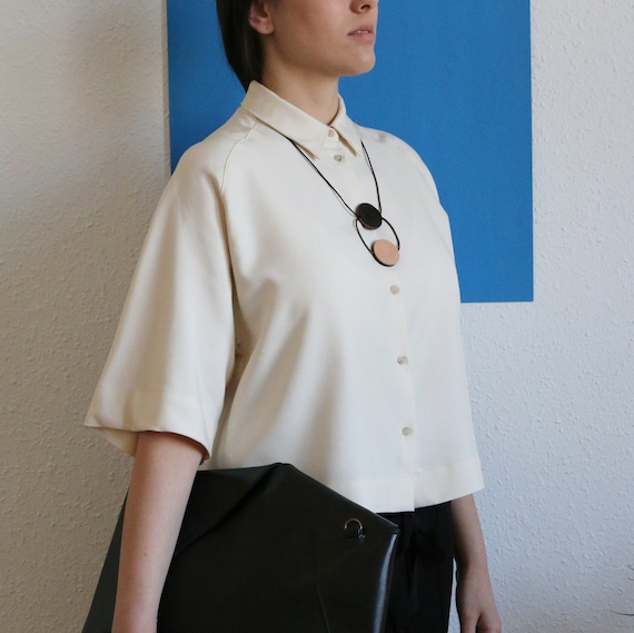 Long Necklace Adjustable Necklace Simple Necklace Leather | Etsy