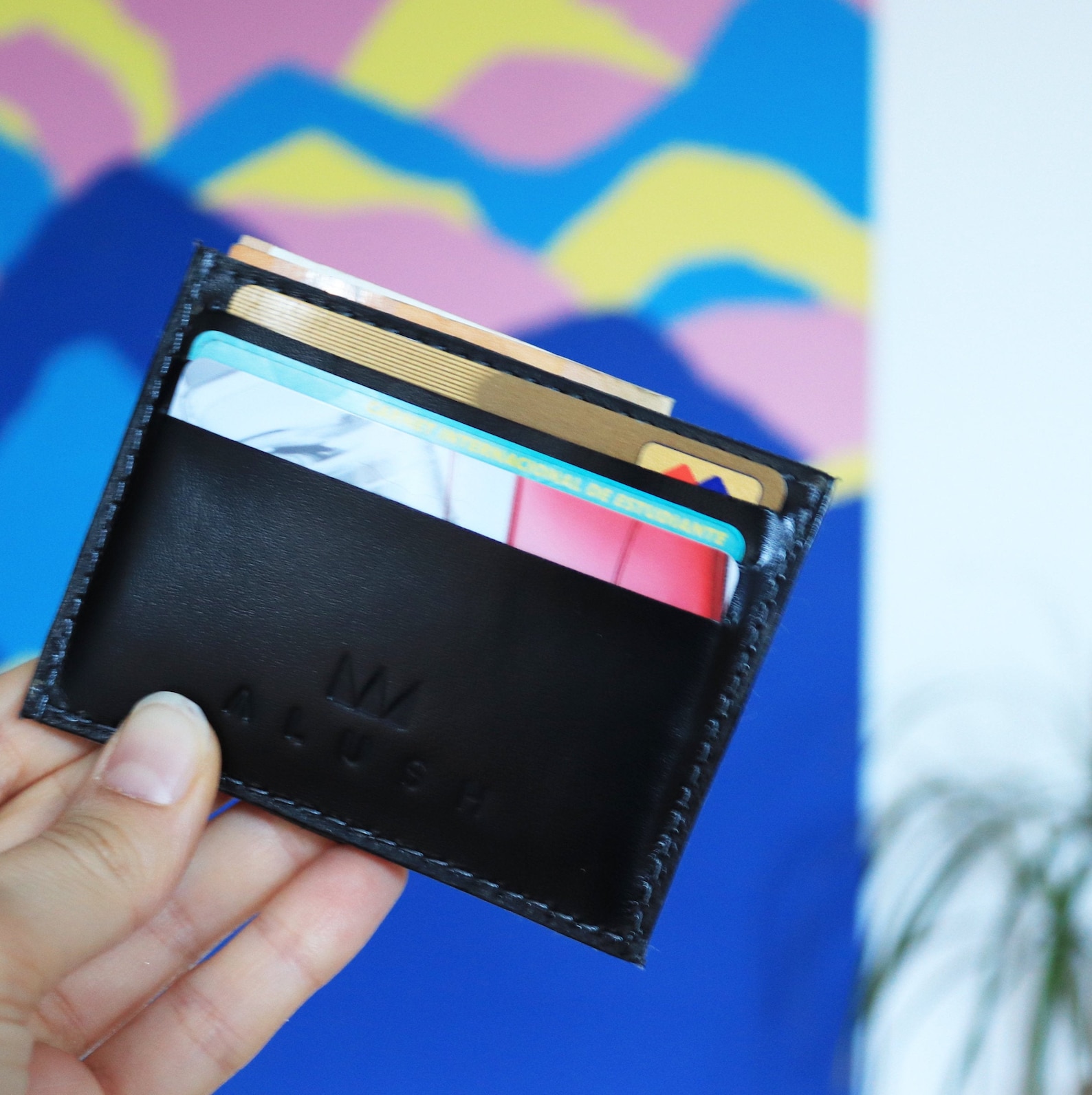 Personalized Slim Front Pocket Wallet Minimalist Leather | Etsy