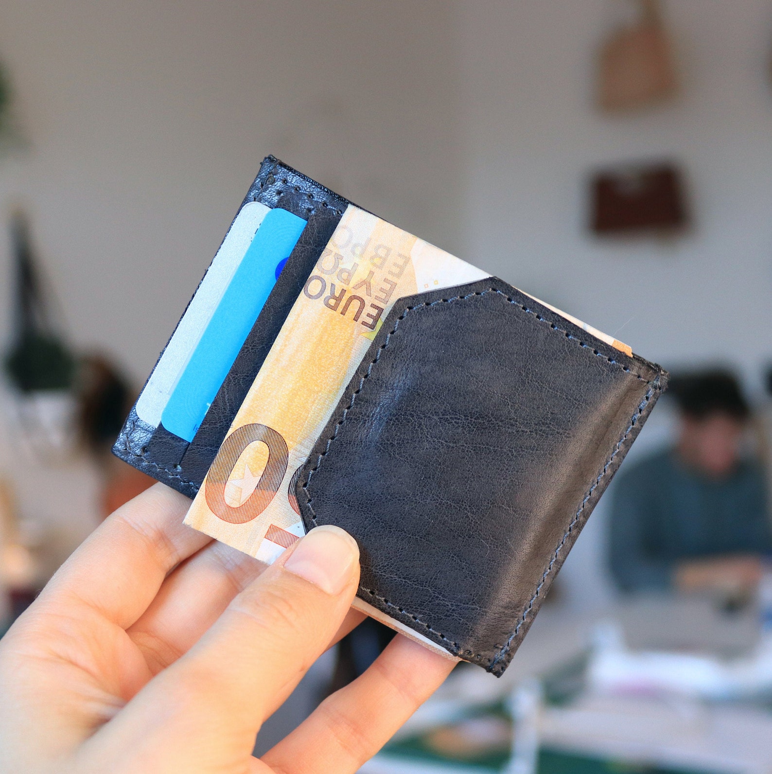 Personalized Slim Front Pocket Wallet Minimalist Leather | Etsy