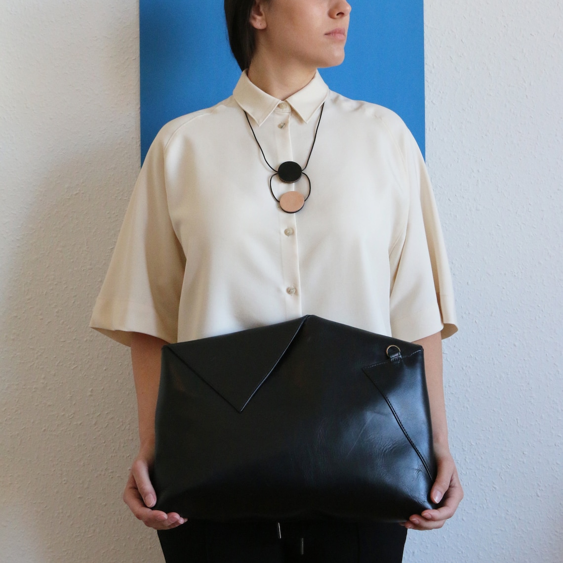 Long Necklace Adjustable Necklace Simple Necklace Leather - Etsy