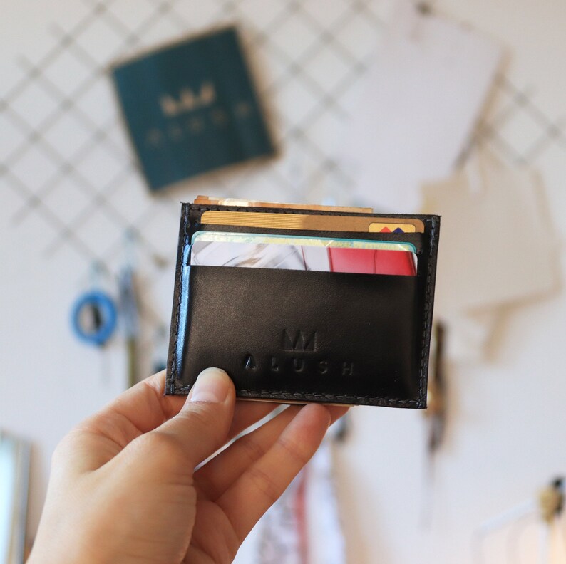 Personalized Slim Front Pocket Wallet Minimalist Leather | Etsy