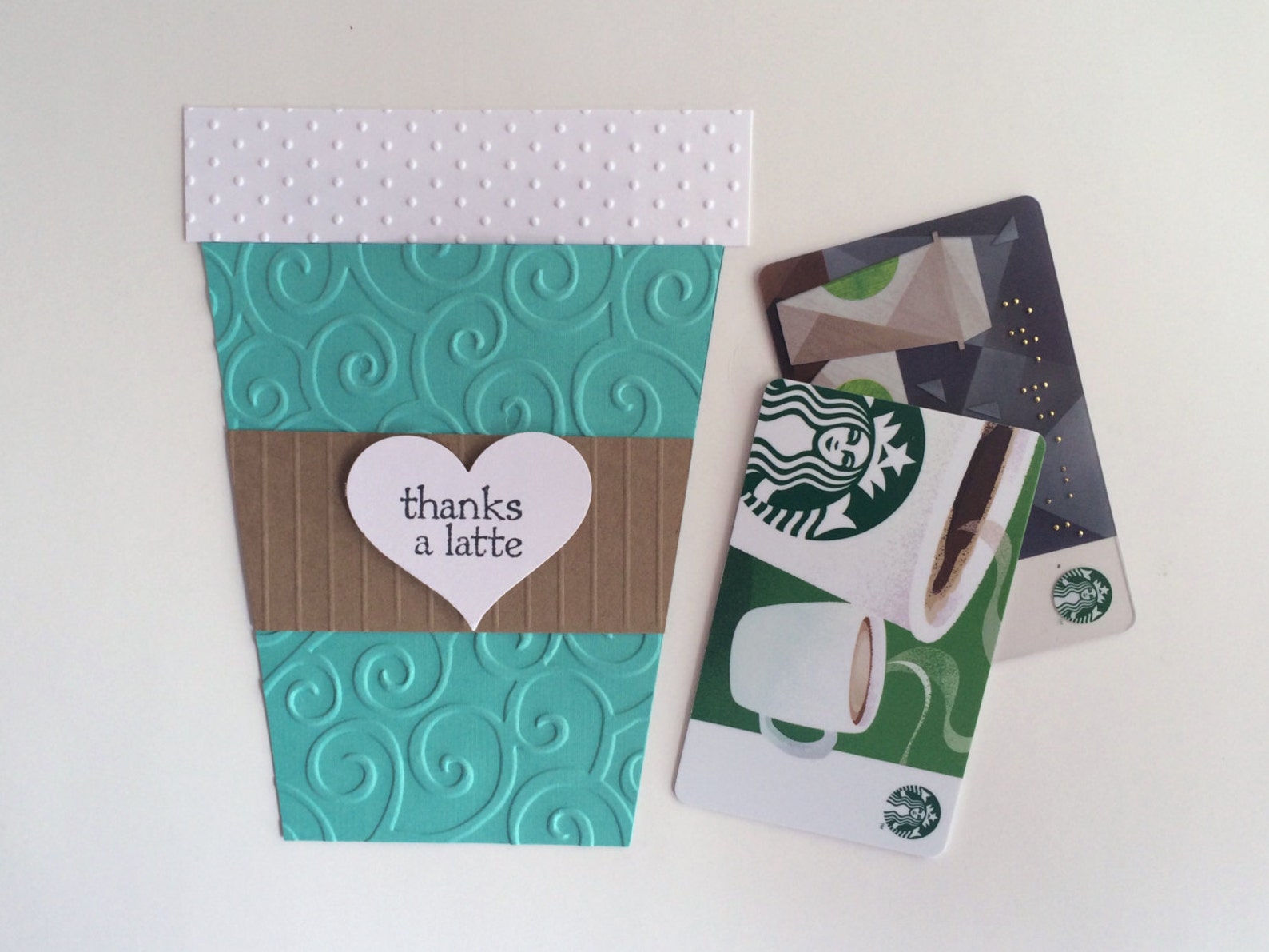 Coffee Cup Card Thanks A Latte Card Teacher Appreciation Etsy