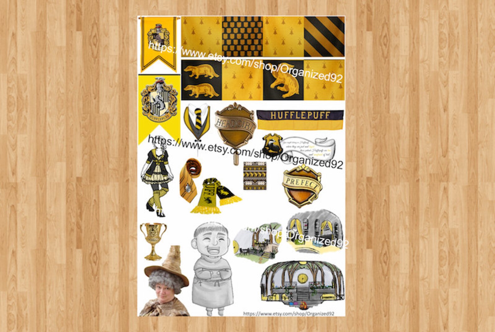 Hufflepuff Printables / Printable Hogwarts Stickers / Harry | Etsy