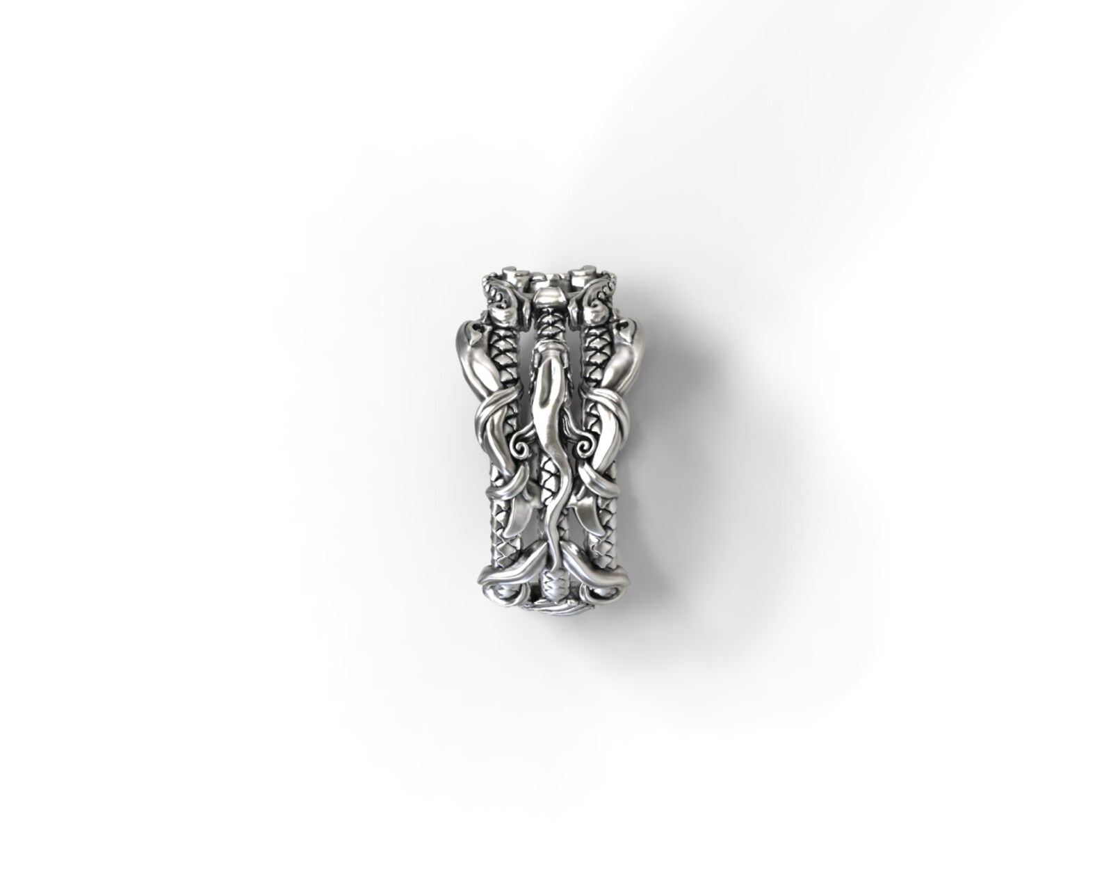 Intricate Baroque Ring With Dolphins Solid Silver Gold - Etsy