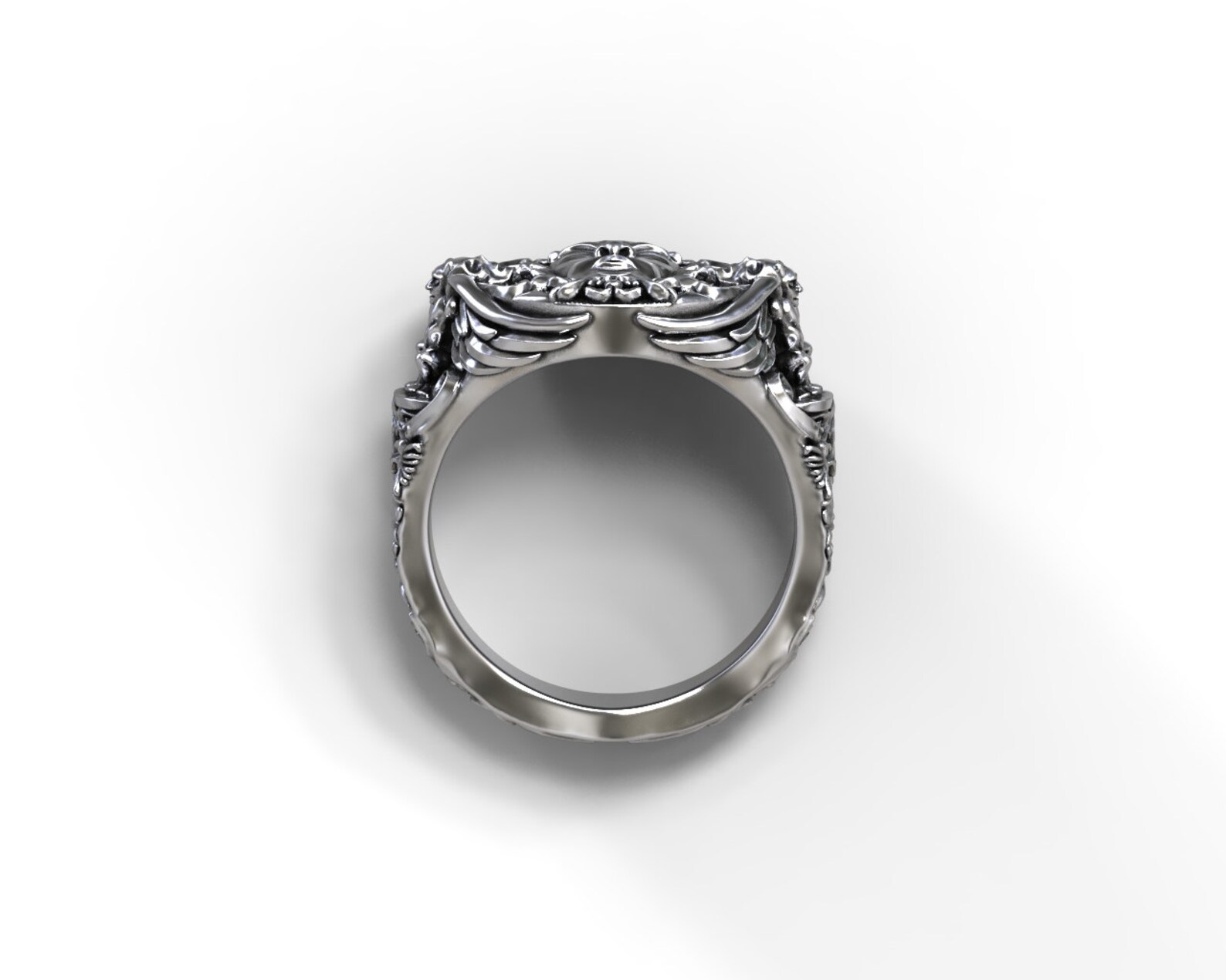 Gargoyle Signet Ring With an Intricate Fantasy Design - Silver, Gold ...