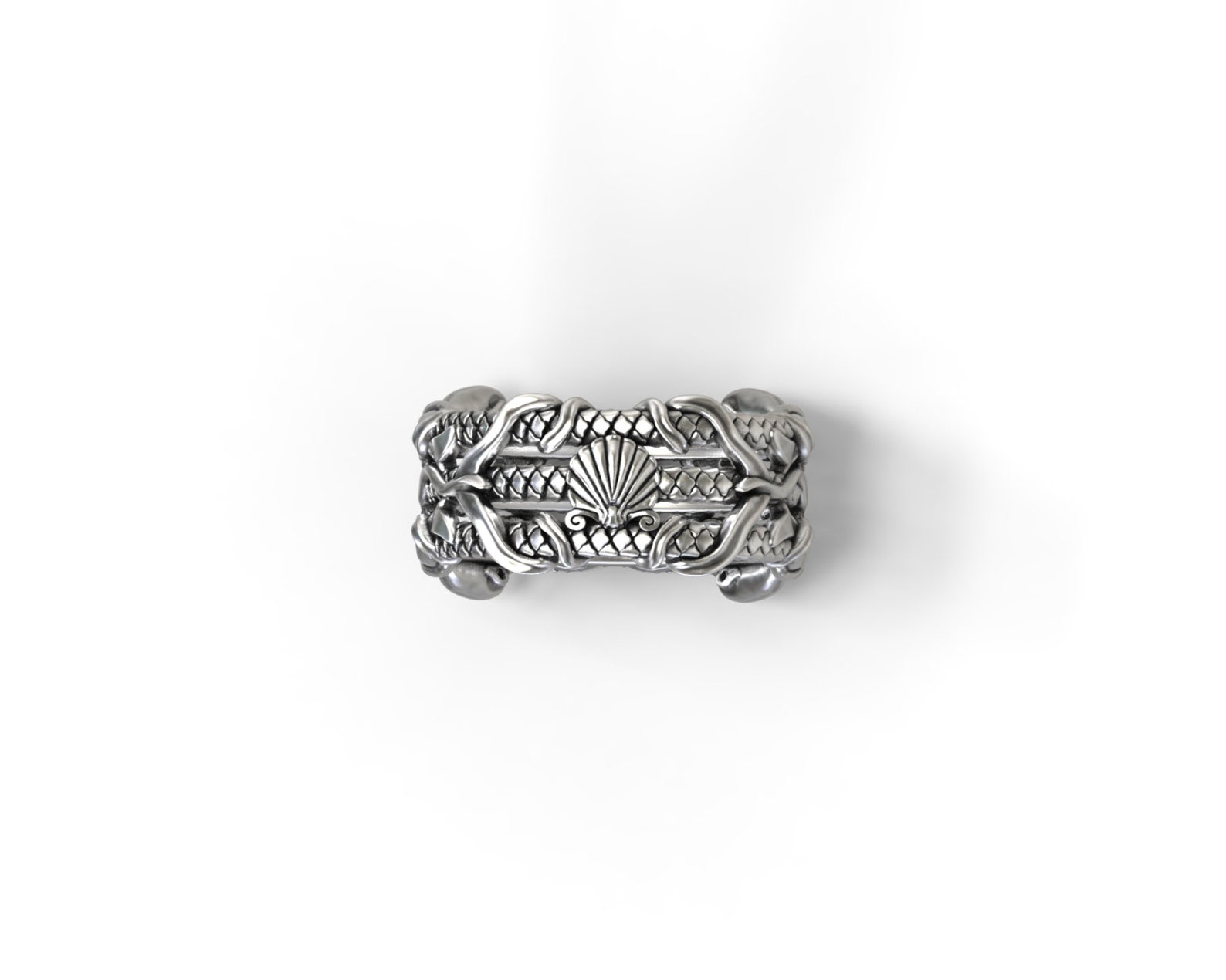 Intricate Baroque Ring With Dolphins Solid Silver Gold - Etsy