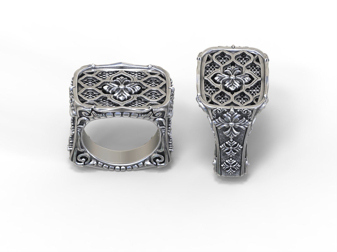 Gothic Cross Ring, Templar Ring - Solid Silver, Gold, Palladium ...