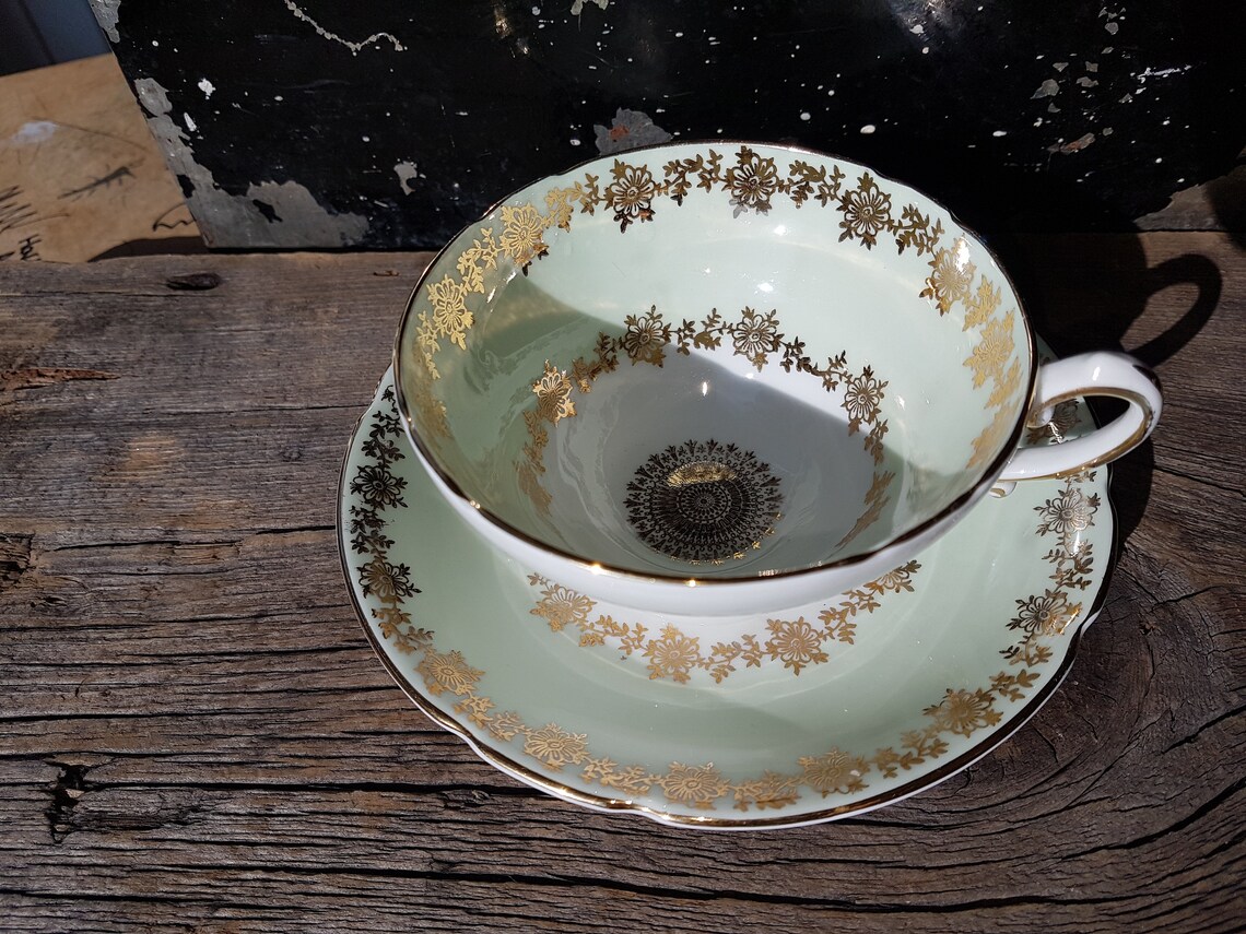 Stunning Vintage Stanley Tea Cup From 1950's in an Soft Light Green ...