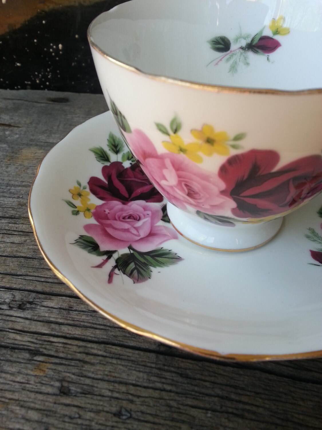 Vintage Queen Anne Tea Cup and Saucer Pattern#8289 Featuring Large Pink ...