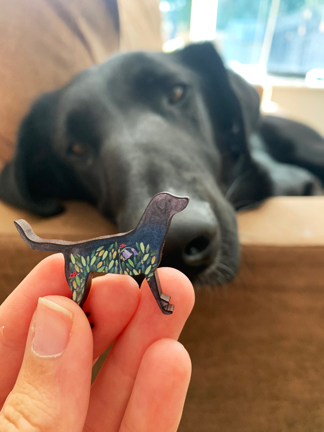 Black Labrador Wooden Pin - Etsy