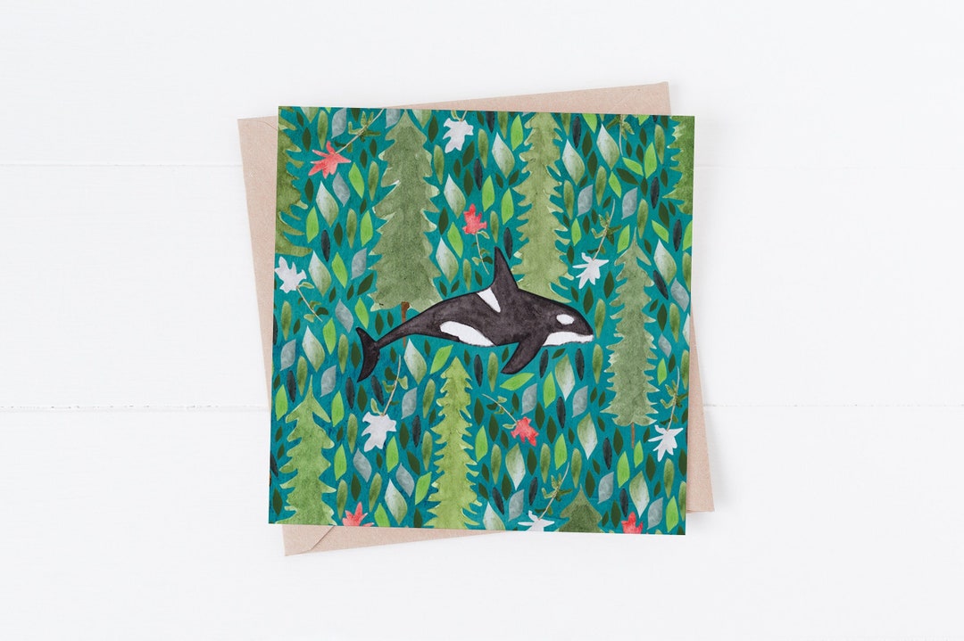 Orca Blank Greeting Card - Etsy
