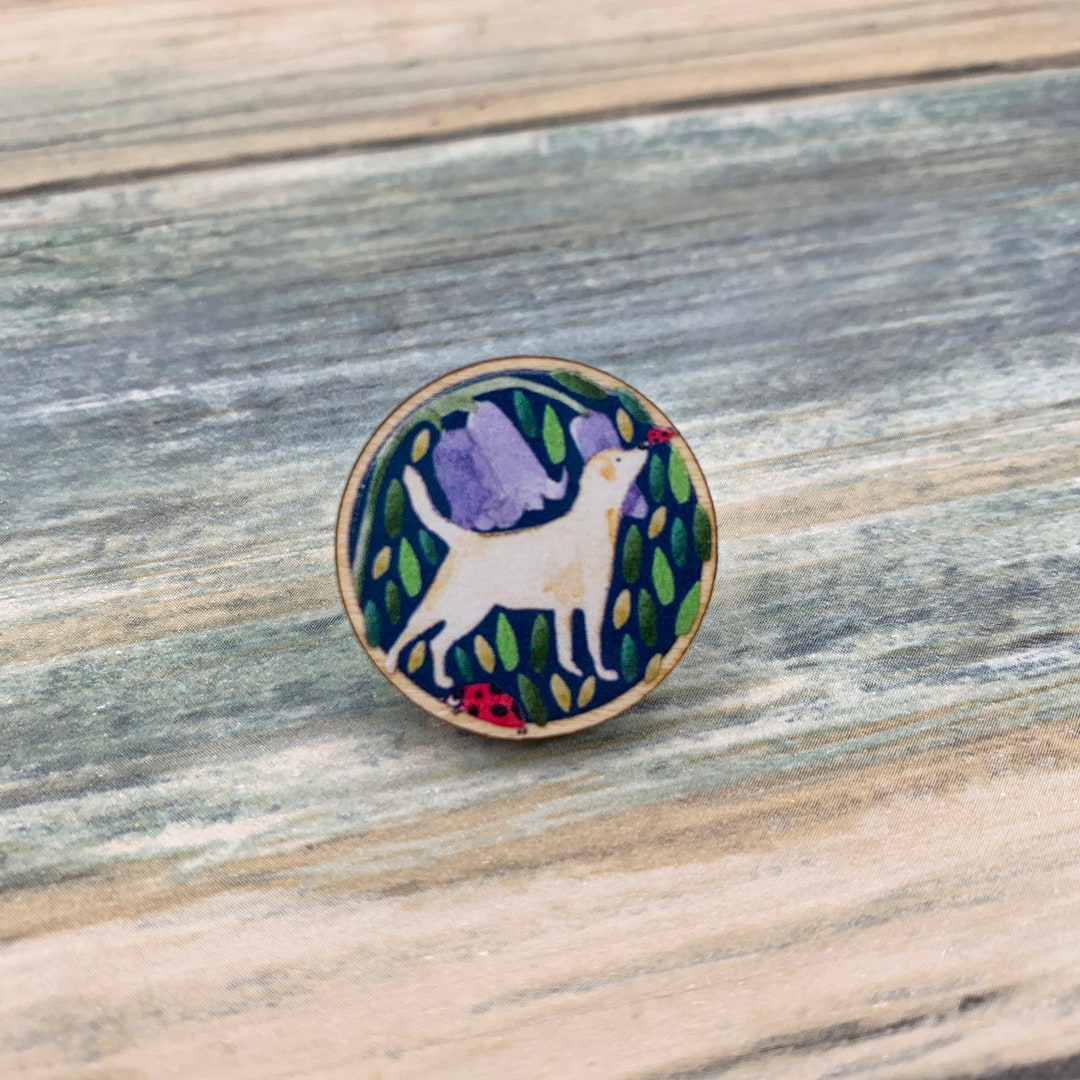 Golden Labrador Wooden Pin - Etsy