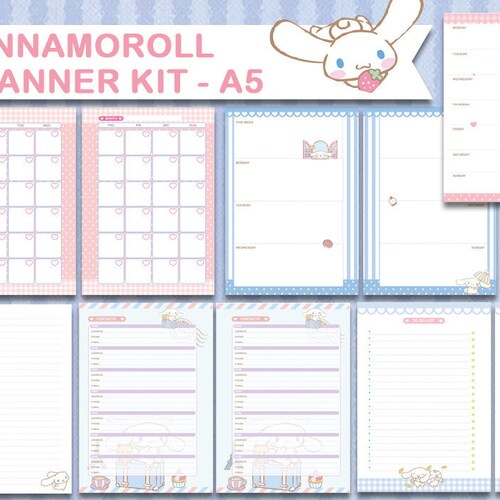 Printable A5 Planner Kit Cute Kawaii Weekly Planner Monthly - Etsy
