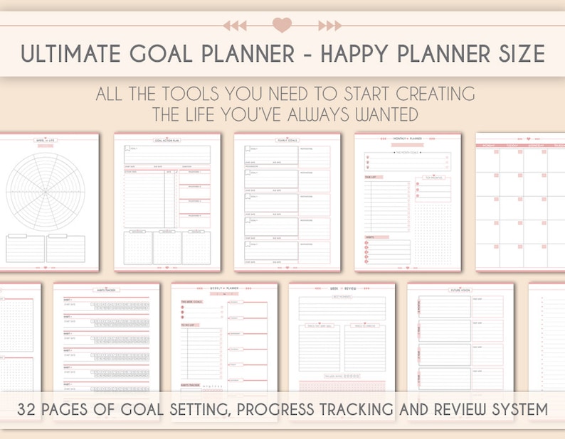 Goal Planner Happy Planner Productivity Planner Success - Etsy