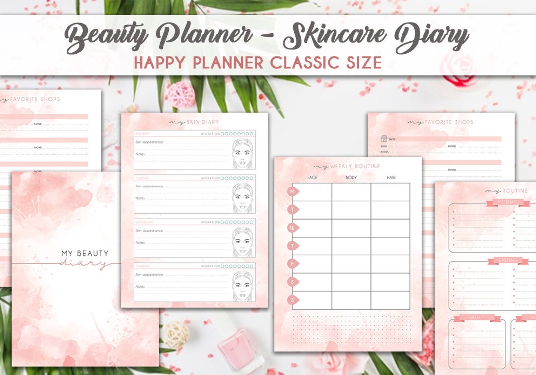 Skincare and Beauty Planner, Happy Planner - Etsy