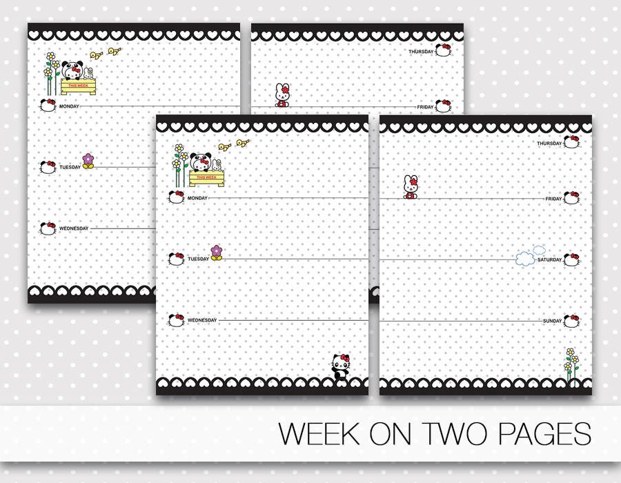 Happy Planner Panda Printable Planner Week on Two Pages - Etsy
