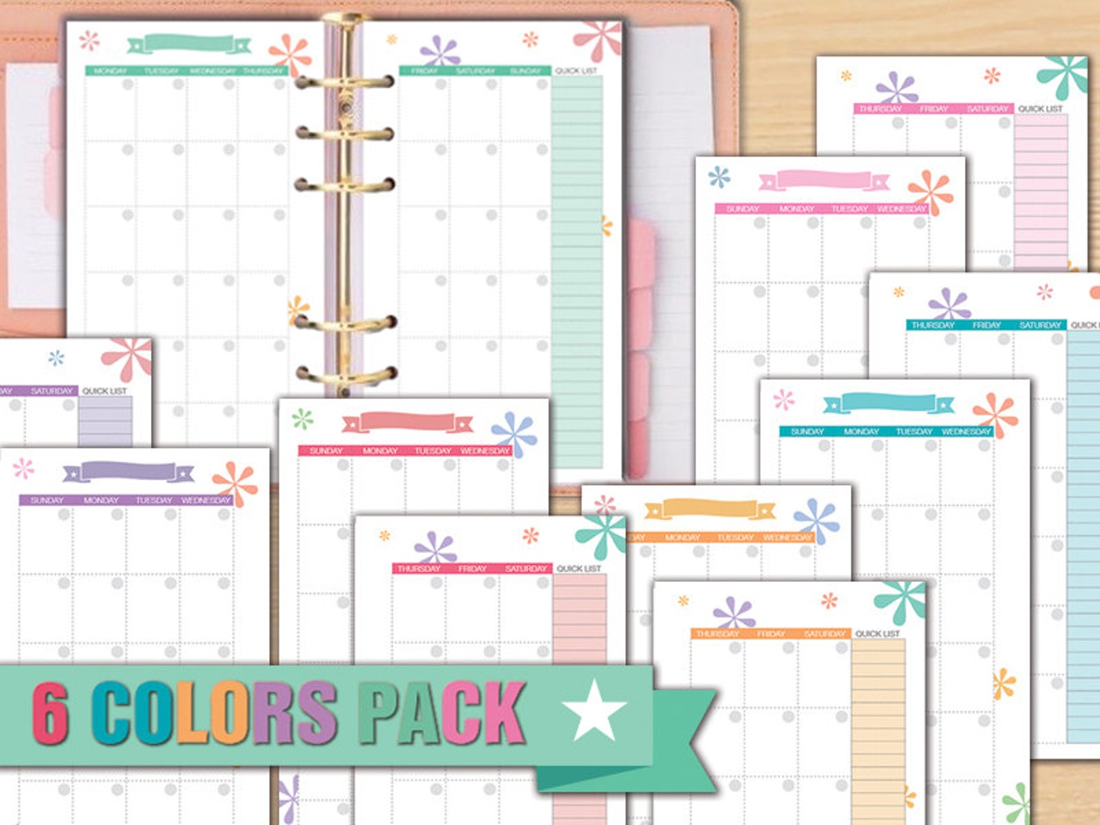 Erin Condren Style Planner Horizontal Layout Maxi Pack - Etsy