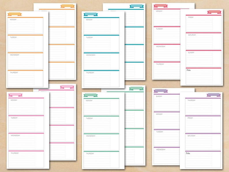 Erin Condren Style Printable Weekly Planner PERSONAL Size - Etsy