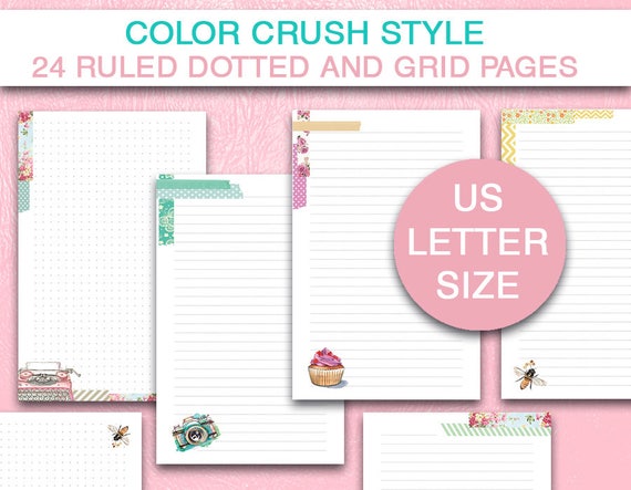 Notes Pages Set Printable Fits Big Happy Planner Letter Size - Etsy