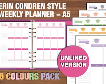 Erin Condren Style Printable Weekly Planner PERSONAL Size | Etsy
