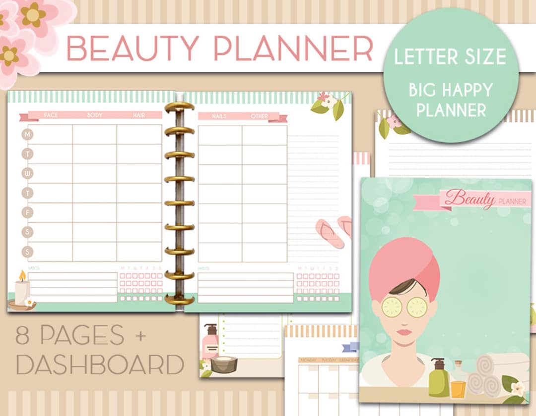 Big Happy Planner Printable Beauty Planner Inserts Skincare Routine ...