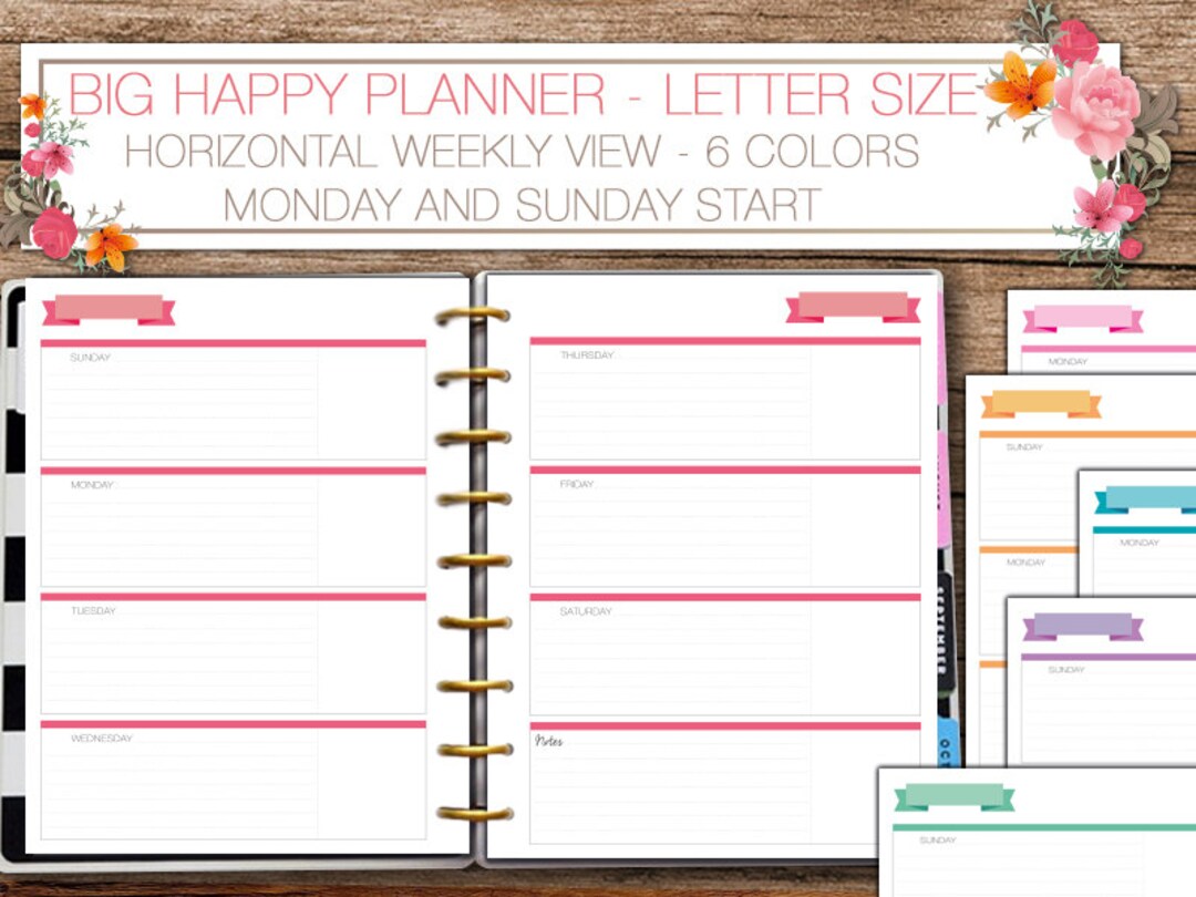 Happy Planner Big Weekly Letter Size Planner Week on Two Pages Monday ...